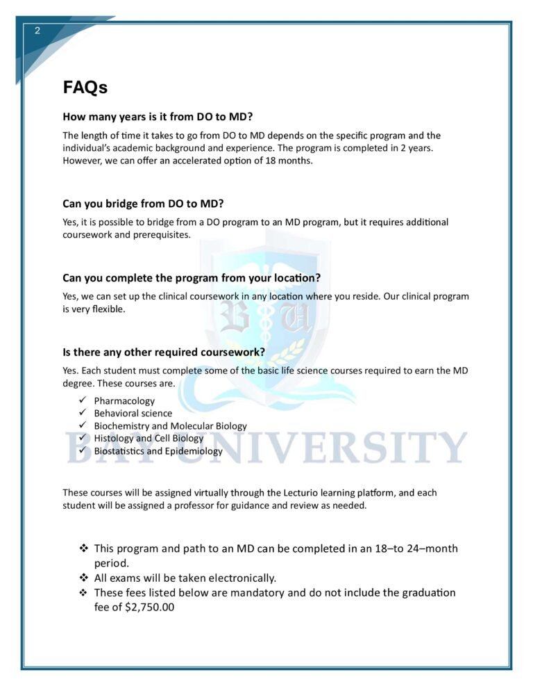 DO to MD Bridge Program – NUMSS